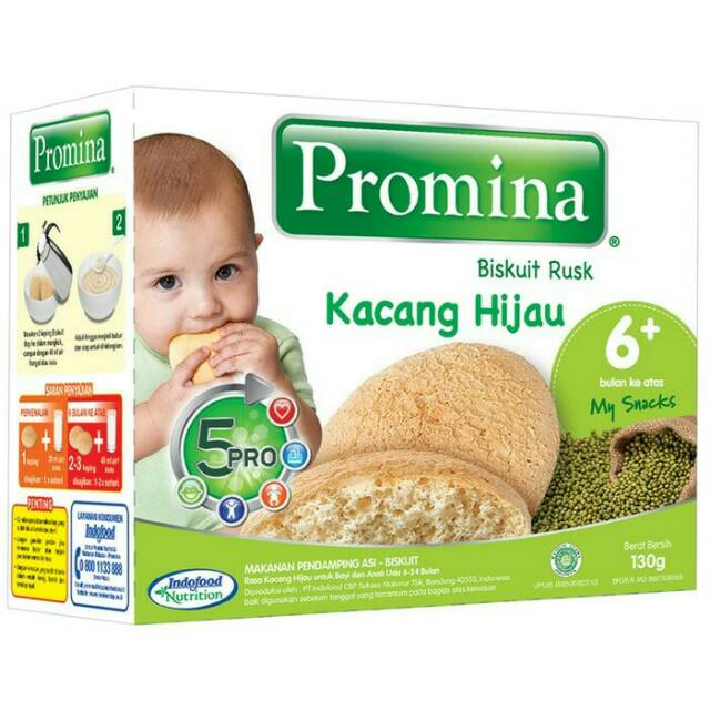 Jual Promina Biskuit Rusk 6+ Kacang Hijau / Beras Merah / Susu ( Free ...