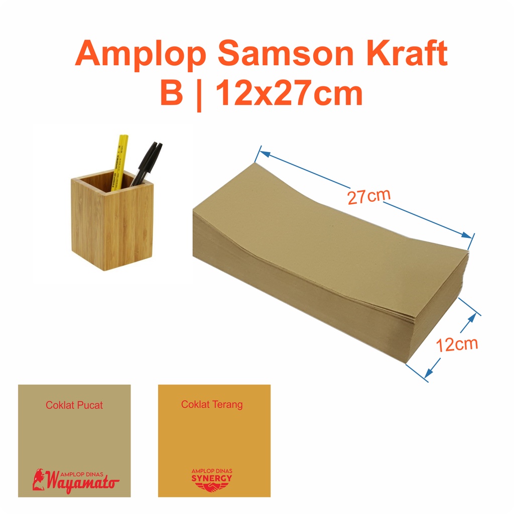 Jual Amplop Coklat Samson B Ukuran 12x27 cm 1 pak isi 100 pcs | Shopee ...