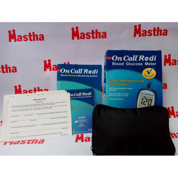 Jual Alat Cek Up Gula Darah Glucose On Call Redi Glucometer REF G113 ...