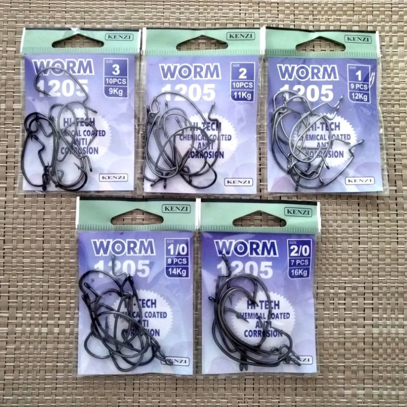Jual KENZI worm hook 1205 (mata kail untuk softlure) | Shopee Indonesia
