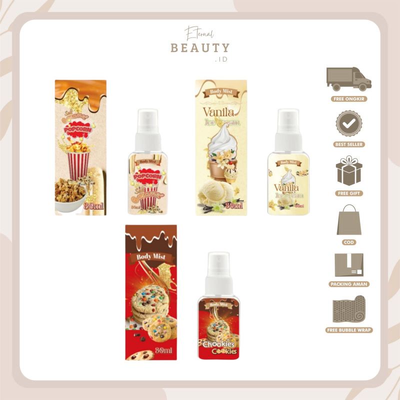 Jual EB - Parfum Body Mist Premium 30ml / Body Mist Popcorn Caramel ...