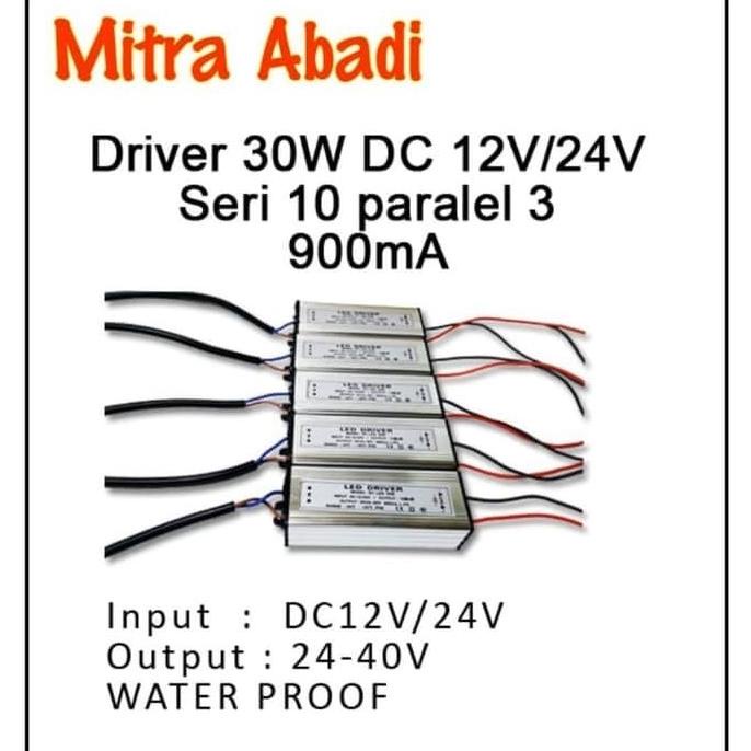 Jual LED Driver 30 Watt 900 mA DC 12V-24V Casing Besi | Shopee Indonesia