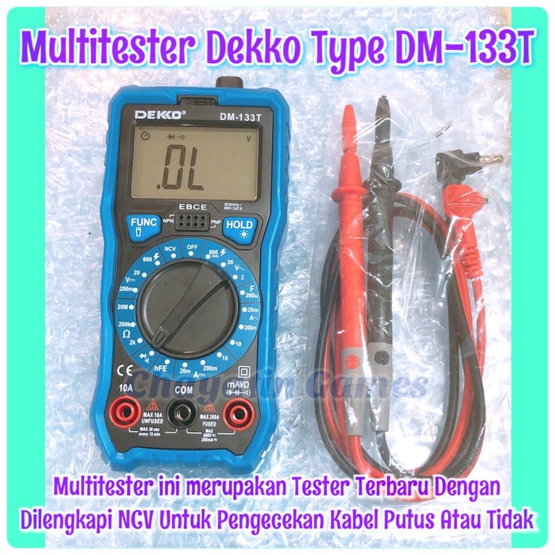 Jual Multitester / Avometer / Tester Digital Merk DEKKO Type DM 133T ...