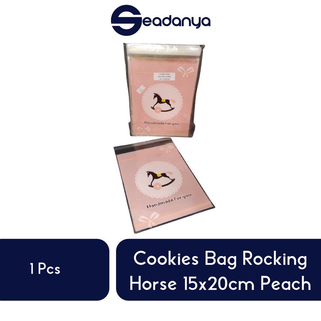 Jual Cookies Bag Rocking Horse 15x20cm Peach-Cookies Bag /Cookies Bag ...
