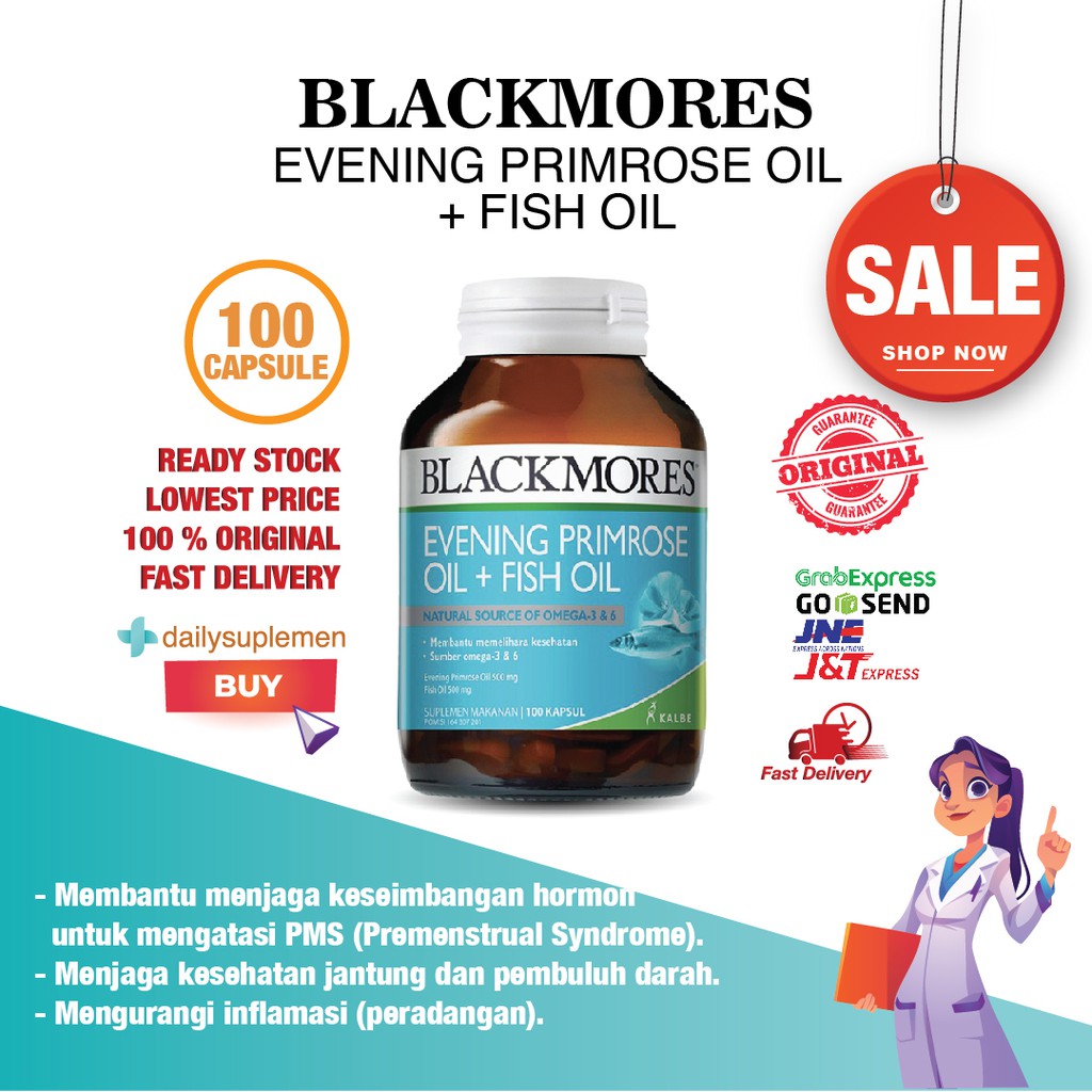 Jual Blackmores Evening Primrose Oil + Fish Oil ( Isi : 100 Kapsul ...