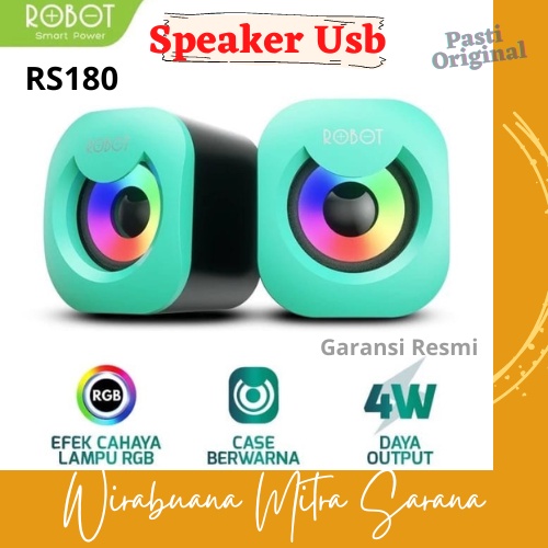 Jual Speaker USB ROBOT RS180 Multimedia Portable - Biru | Shopee Indonesia