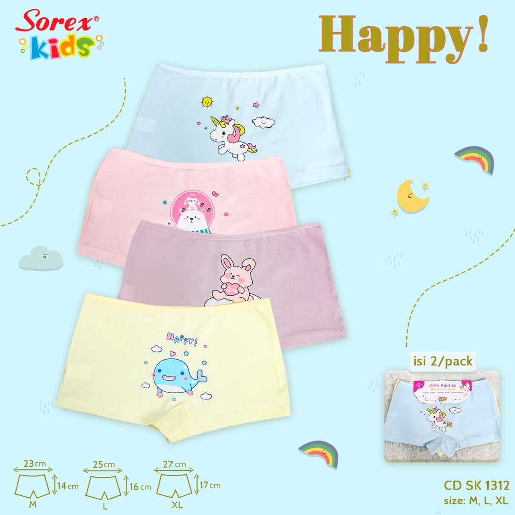 Jual Sorex Kids Celana dalam Boxer Anak Perempuan CD SK 1312 | Shopee Indonesia