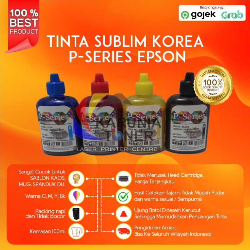 Jual 1set Tinta P-Series SUBLIME / SUBLIM Korea 100ml CMYK | Shopee ...