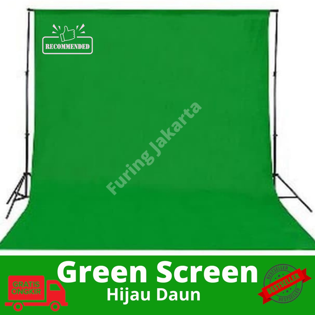 Jual 2m Backdrop zoom Hijau Daun 75 gsm Green Screen Youtuber ...