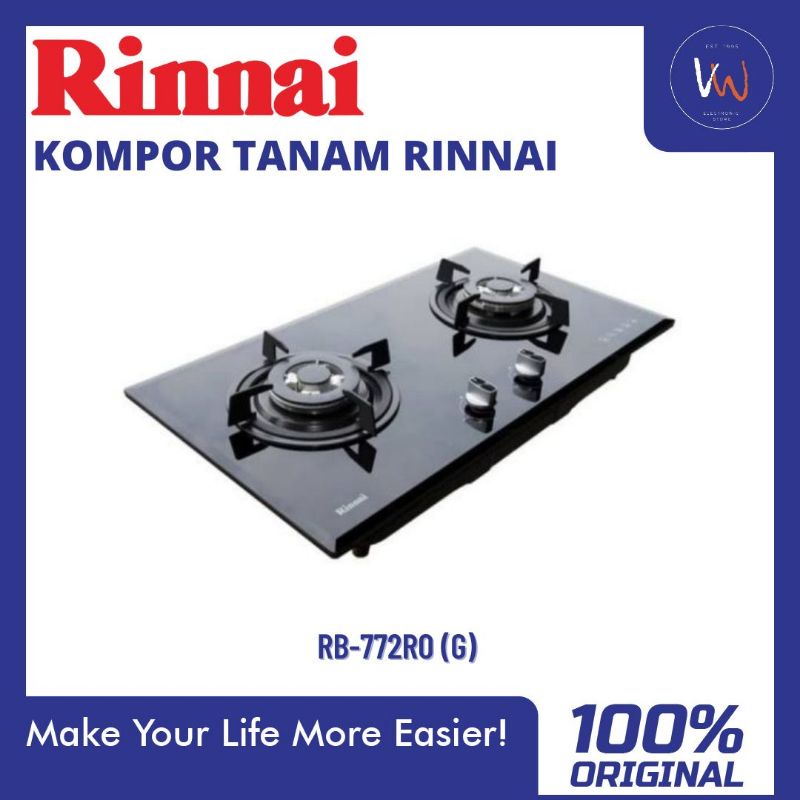 Jual Kompor Tanam 2 Tungku Rinnai Tempered Glass RB772RO by Vw_electronicstore | Shopee Indonesia