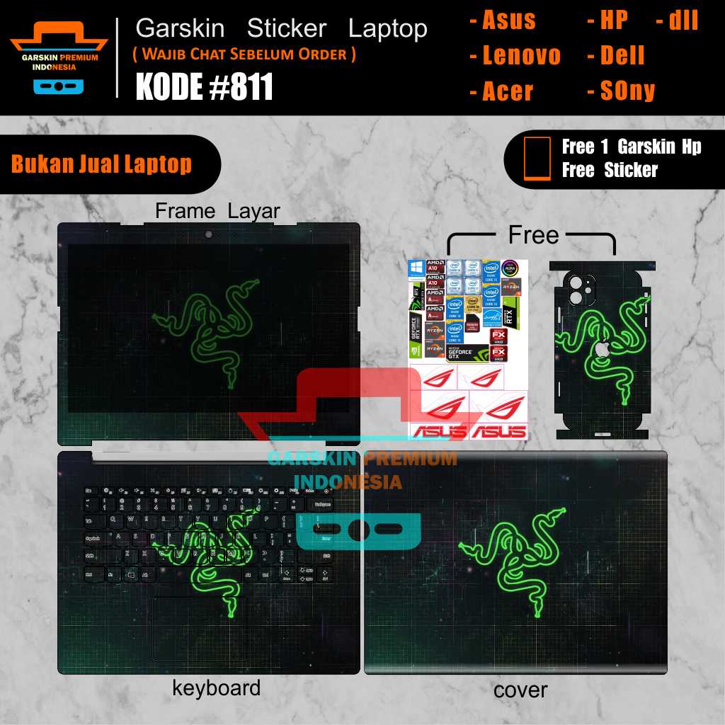 Jual Garskin Laptop Full Body Bisa Custom Gambar Suka Suka Kode 811-815 ...