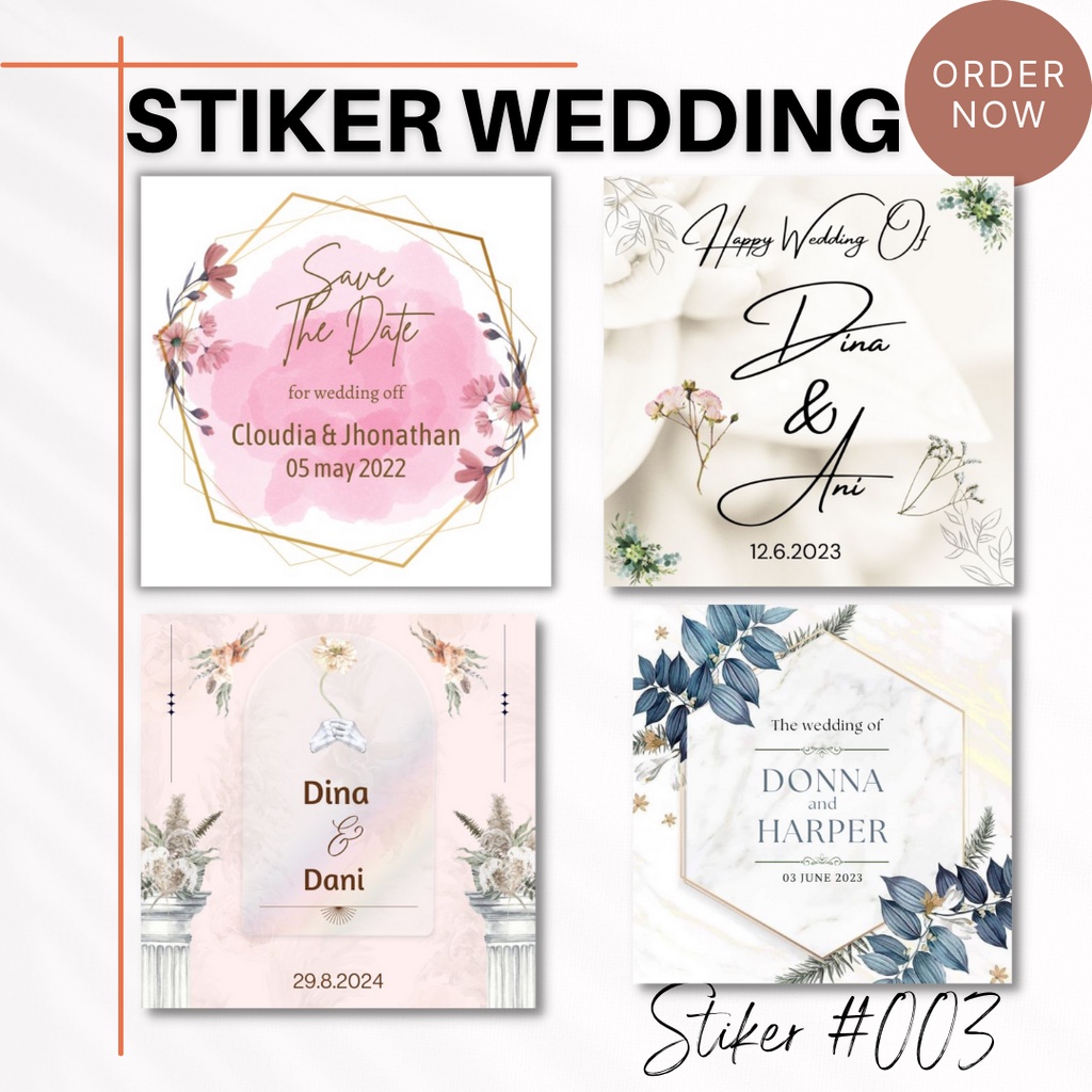 Jual 003 STIKER WEDDING/STIKER SOUVENIR PERNIKAHAN/STIKER AESTHETIC ...