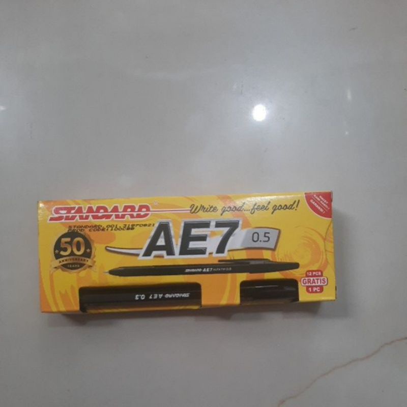 Jual BALLPOINT STANDARD AE7 / PEN AE7 / STANDAR AE7 /PEN HITAM | Shopee ...