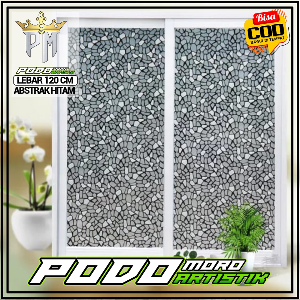 Jual STICKER / STIKER KACA MOTIF ABSTRAK HITAM LEBAR 120CM | Shopee ...