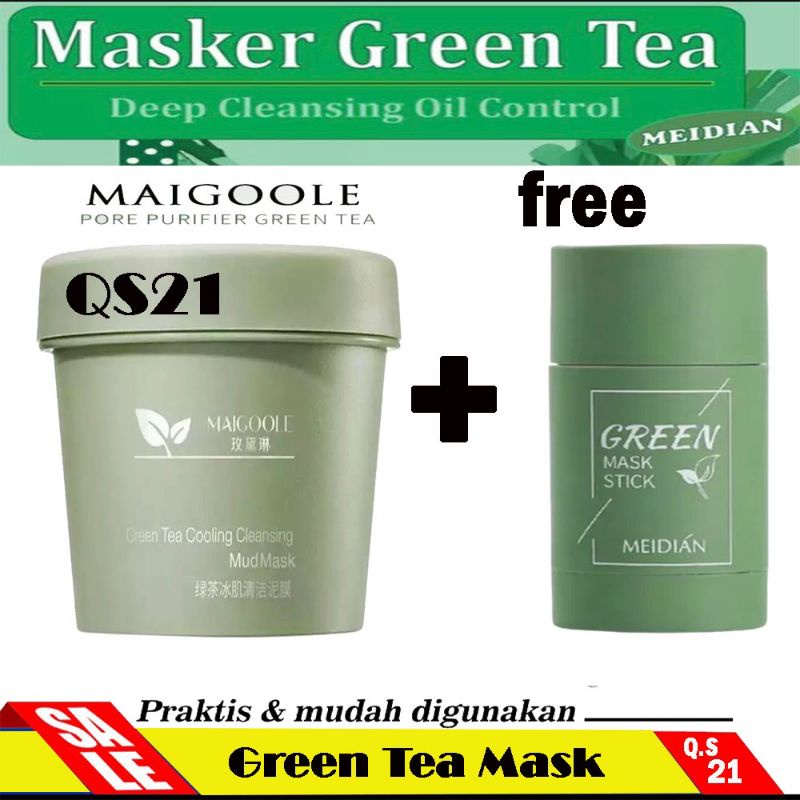 Jual masker gren tea clay mask Original Maigoole dan median mask stick ...