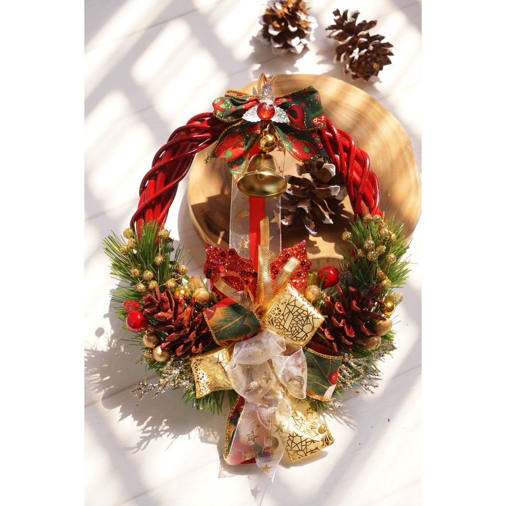 Jual EASY DECORATION Krans Natal Wreath Mini Bunga Hiasan Dekorasi ...