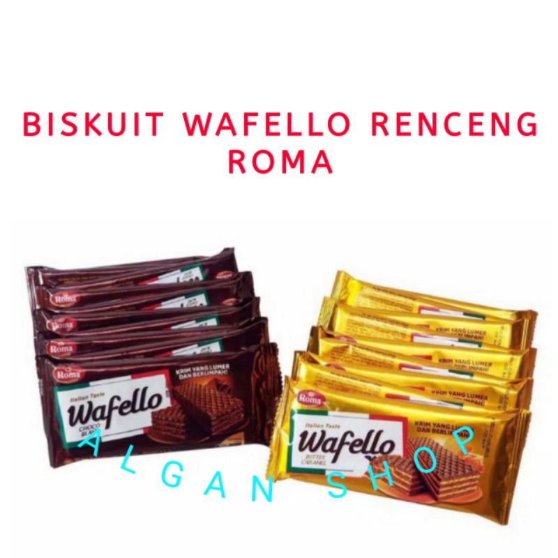 Jual Biskuit Wafello 1 Renceng 10 Bungkus Roma Snack Choco Blast Butter ...