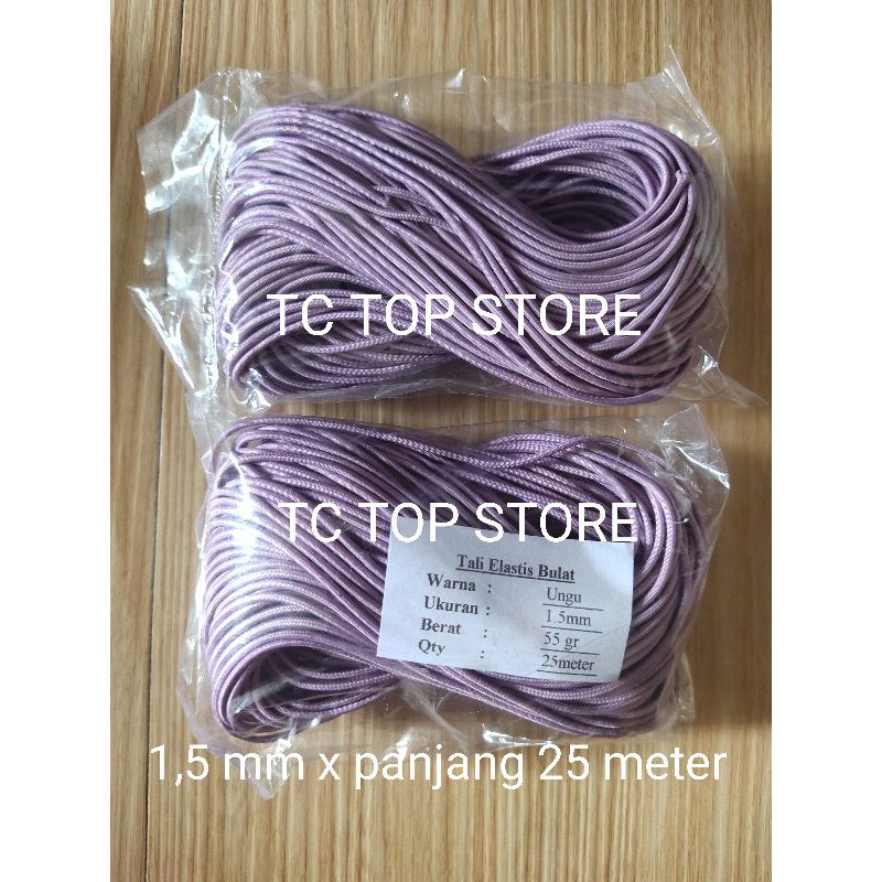 Jual Tali Karet 1,5mm (25 meter) / tali elastis / tali string | Shopee ...