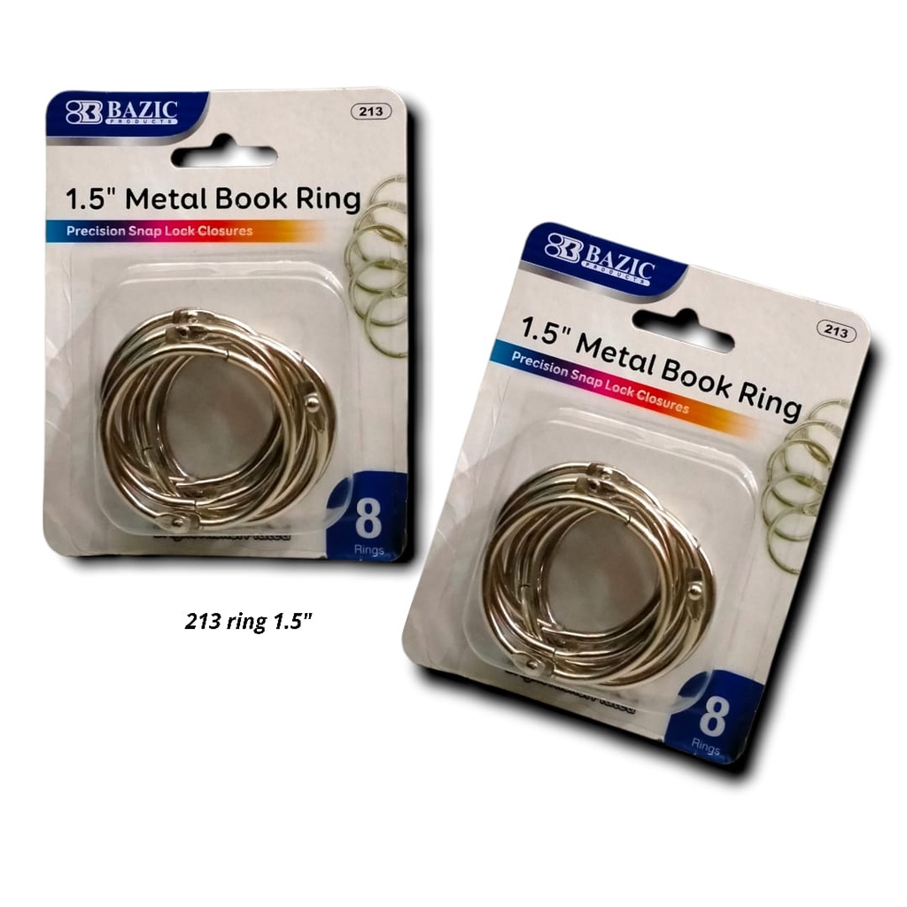 Jual RING JILID BUKU BESI 1,5 INCH METAL BOOK RING ISI 8 PCS 213 BAZIC ...