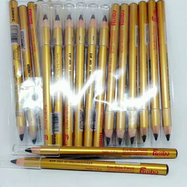 Jual PENSIL ALIS FANBO GOLD COKLAT HITAM | Shopee Indonesia