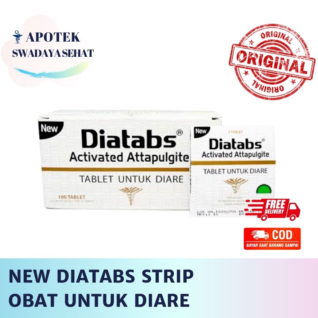Jual NEW DIATABS Strip 4 Tablet Obat Diare New Diatab | Shopee Indonesia