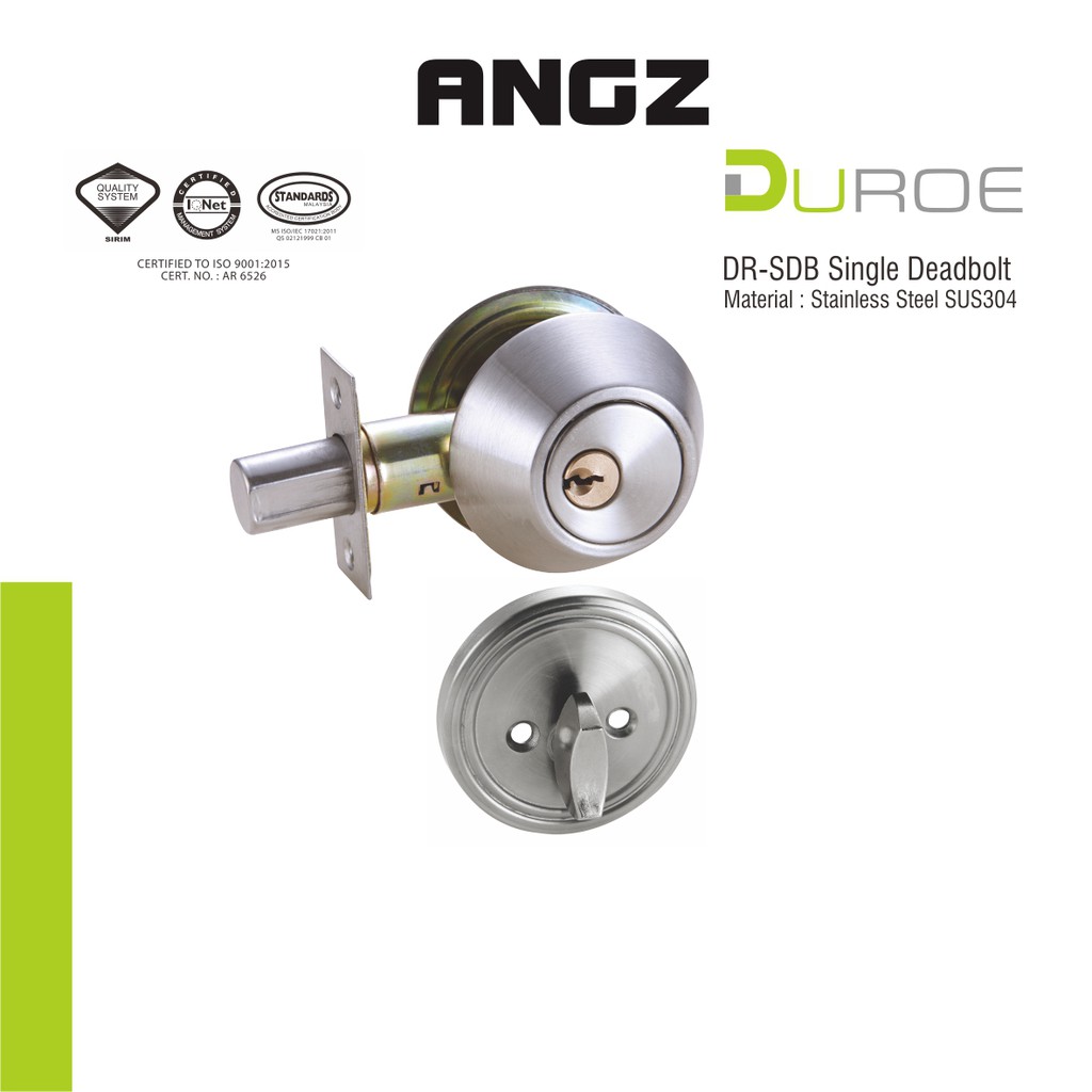 Jual DUROE DEADBOLT LOCK DR-SDB STAINLESS STEEL SUS 304 1 PCS | Shopee ...