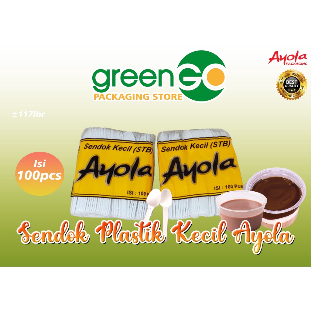 Jual SENDOK PLASTIK KECIL AYOLA ISI 100 PCS PUTIH SUSU SENDOK ES KRIM ...