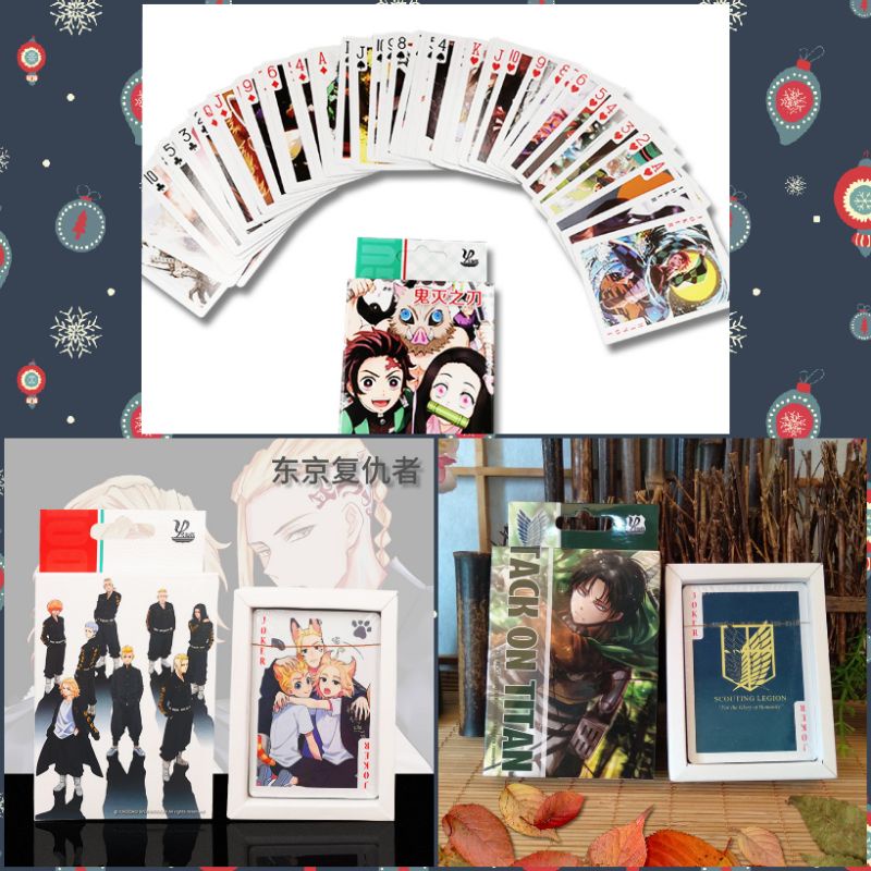 Jual Kartu Poker Remi Anime Attack on Titan Kimetsu no Yaiba Demon ...