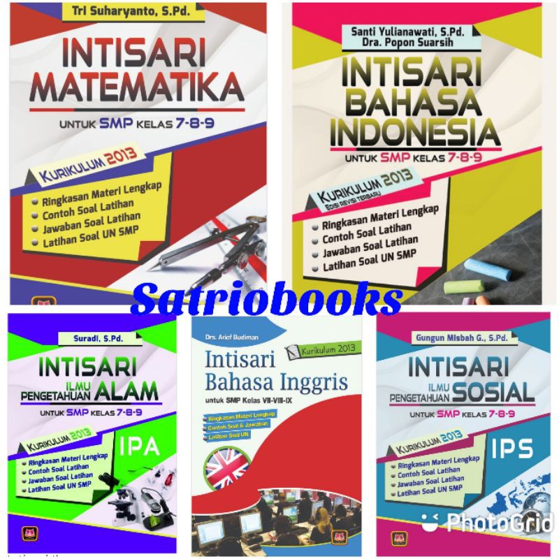 Jual BUKU INTISARI SMP. MTK,IPA,IPS,B.INDONESIA,B.INGGRIS. KURIKULUM ...