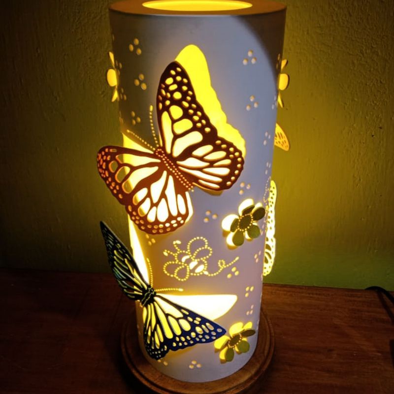 Jual Lampu Hias Ukir Paralon PVC Motif Kupu-kupu Cantik / Lampu Sudut ...