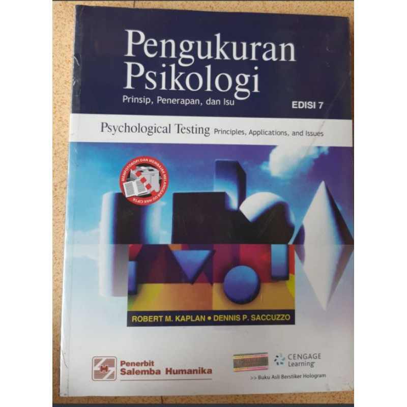 Jual Buku Pengukuran Psikologi EDISI 7 - Robert M. Kaplan dan Dennis P ...