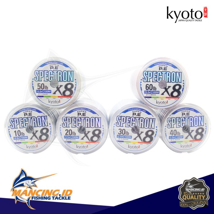 Jual Senar PE Kyoto Spectron Super PE 100m Multi Colour Tournament Line ...