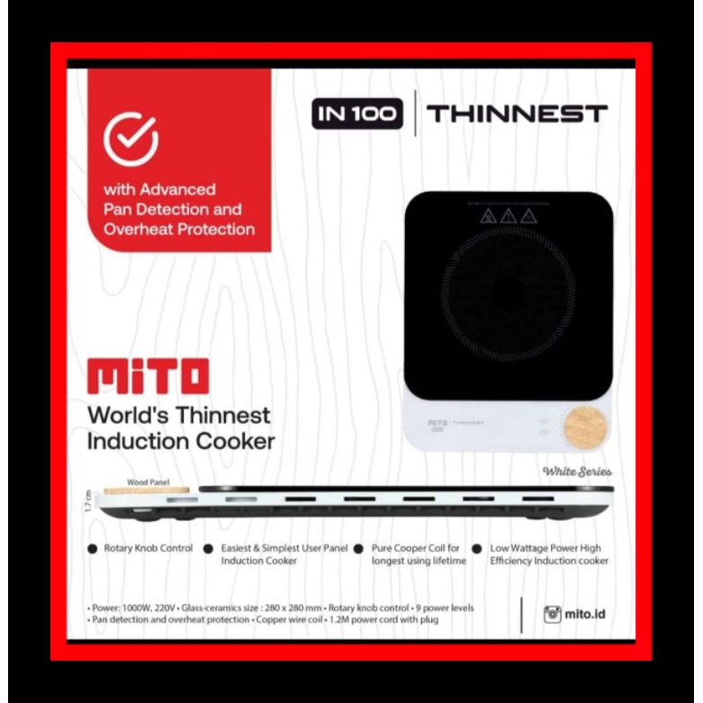 Jual Mito Kompor Induksi Super Tipis Induction Cooker IN100 - NEW 2022 | Shopee Indonesia