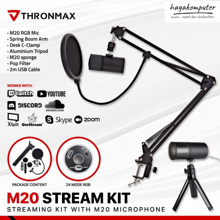 Jual Thronmax M20 Streaming Kit USB Condenser Microphone Garansi Resmi ...