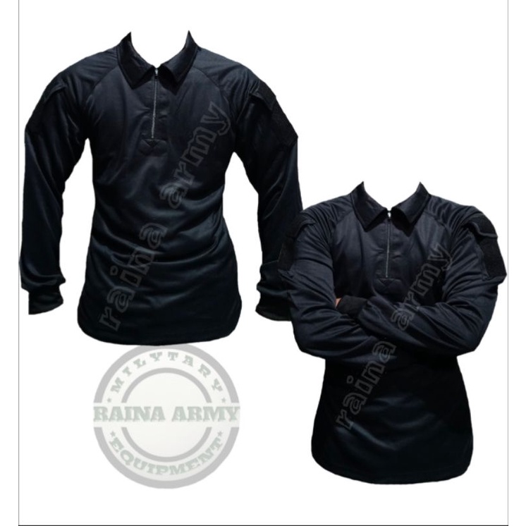 Jual kaos bdu kaos tactical bdu jersey dryfit lengan panjang hitam polos | Shopee Indonesia