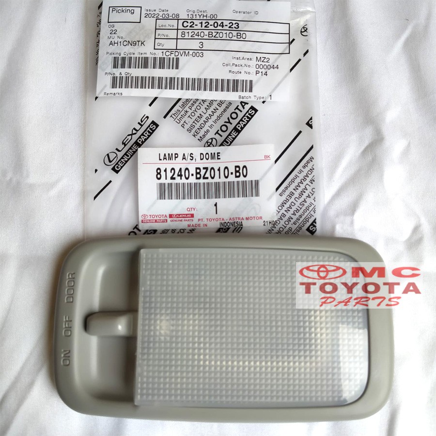 Jual Lampu Flapon / Lampu Kabin Tengah Avanza Calya Rush 81240-BZ010-B0 ...