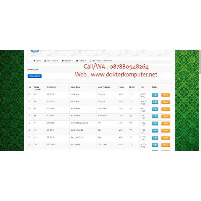 Jual Aplikasi - Program Penjadwalan Mata Pelajaran berbasis Web ... Jual Aplikasi - Program Penjadwalan Mata Pelajaran berbasis Web ...
