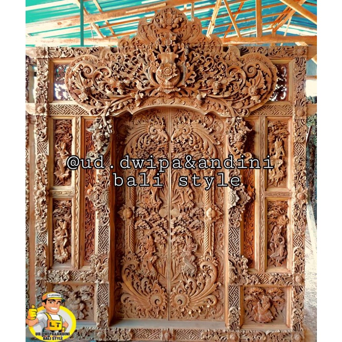 Jual gebyok bali full ukiran motif alam/wayang style bali | Shopee ...