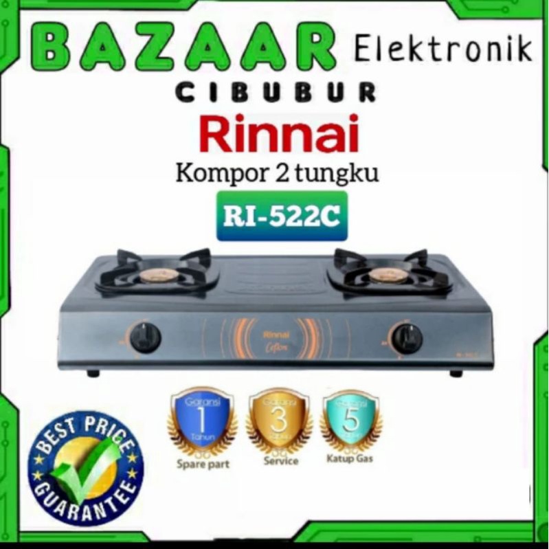 Jual RINNAI KOMPOR GAS 2 TUNGKU RI522C / 522C | Shopee Indonesia