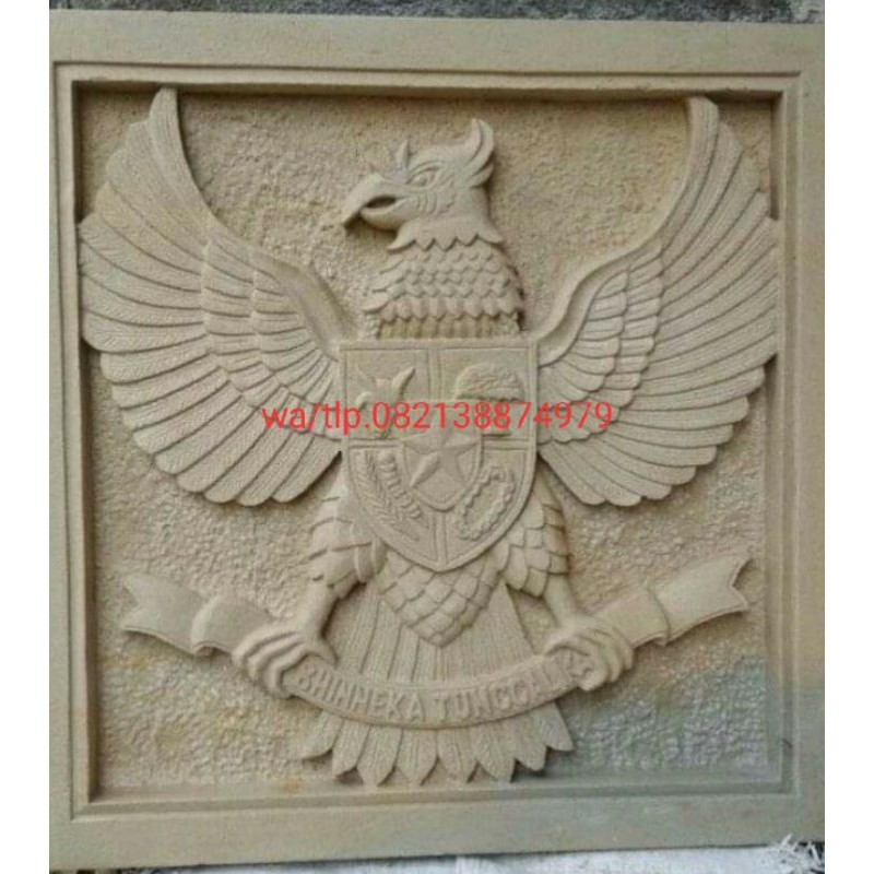 Jual relief batu paras jogya motif garuda pancasila | Shopee Indonesia