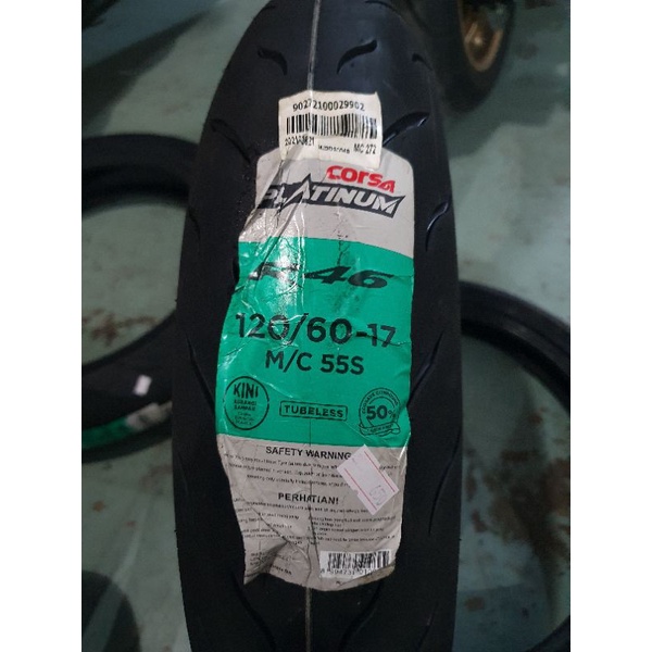 Jual Ban Corsa platinum r46 120/60-17 soft compound racing Roadrace ...