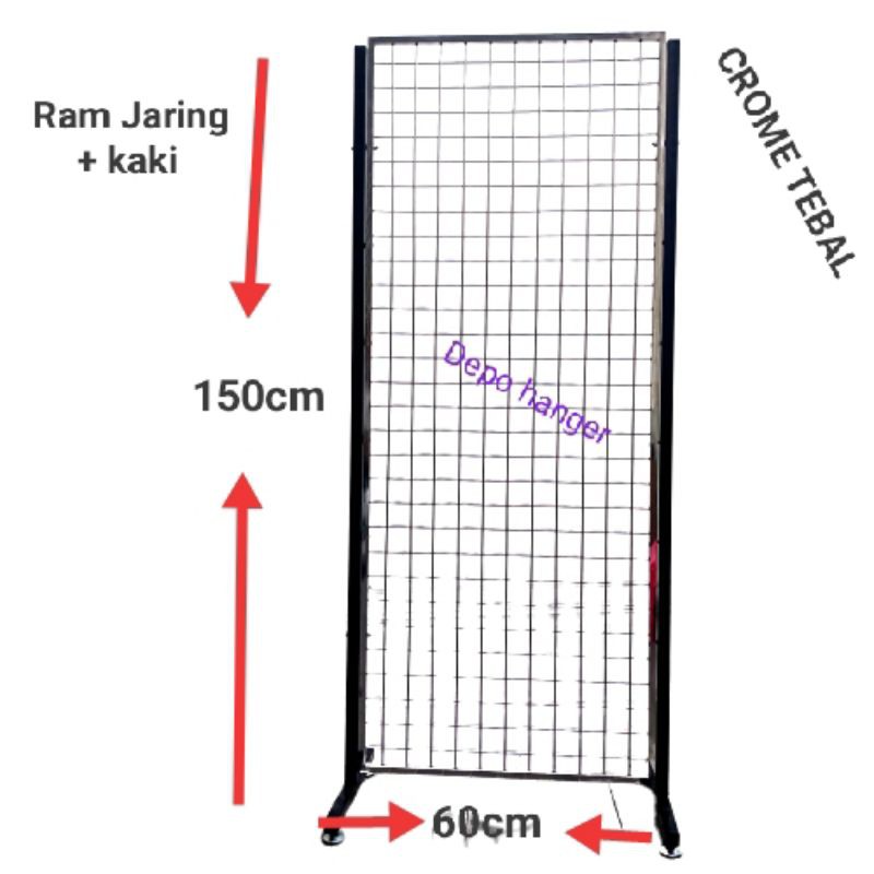 Jual RAM RAM JARING BESI UKURAN 60CM X 150CM + KAKI MUNDO HITAM ...