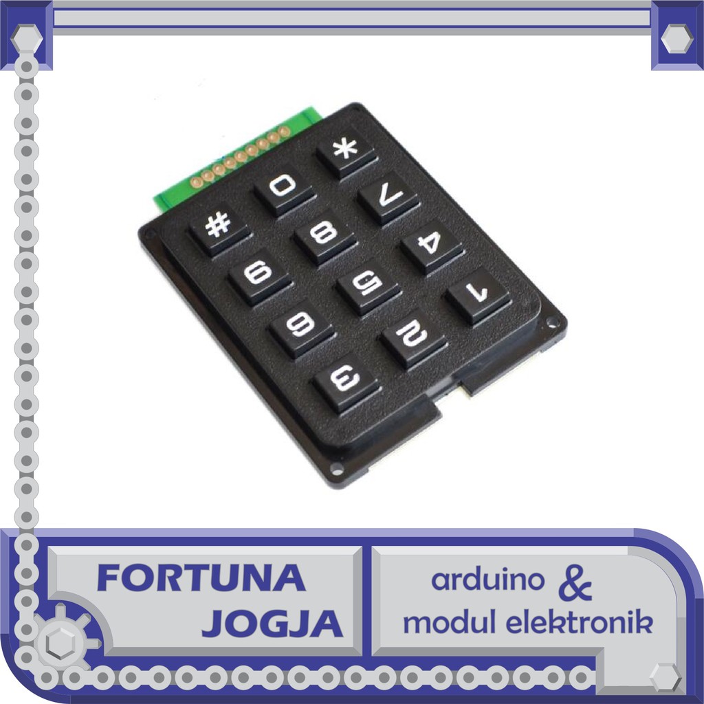 Jual Modul Keypad 3x4 Matrix Array 12 Key Solid Hard Keyboard Hitam ...