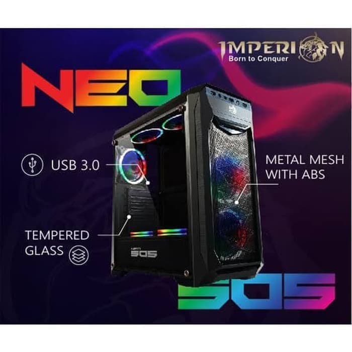 Jual PC Case gaming Imperion Neo 505 tempered - Casing Komputer ...