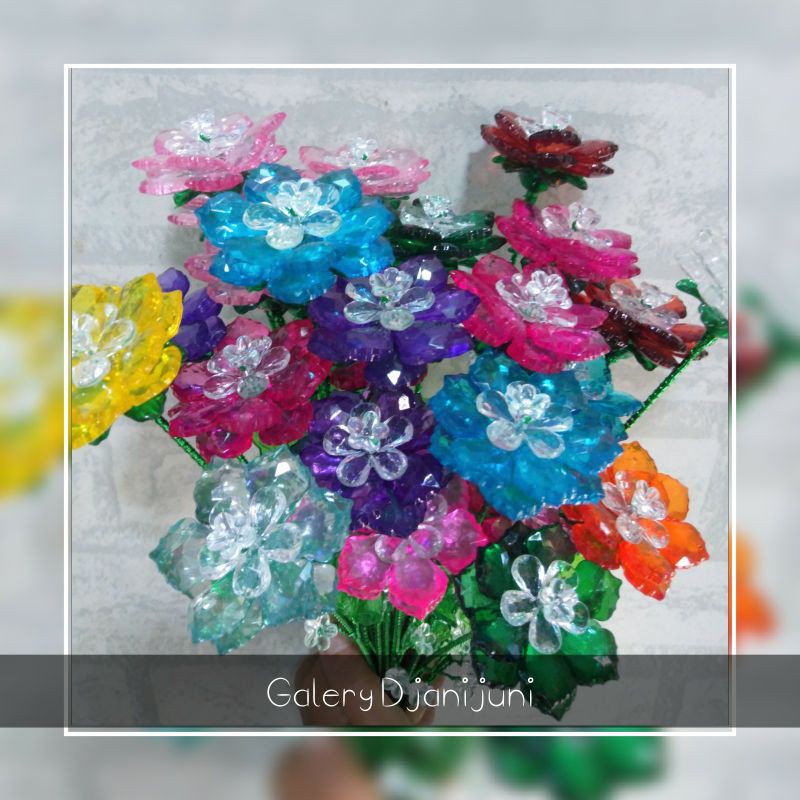 Jual Beli 5 Gratis 1 || Bunga Akrilik Kristal Liontin pertangkai ...