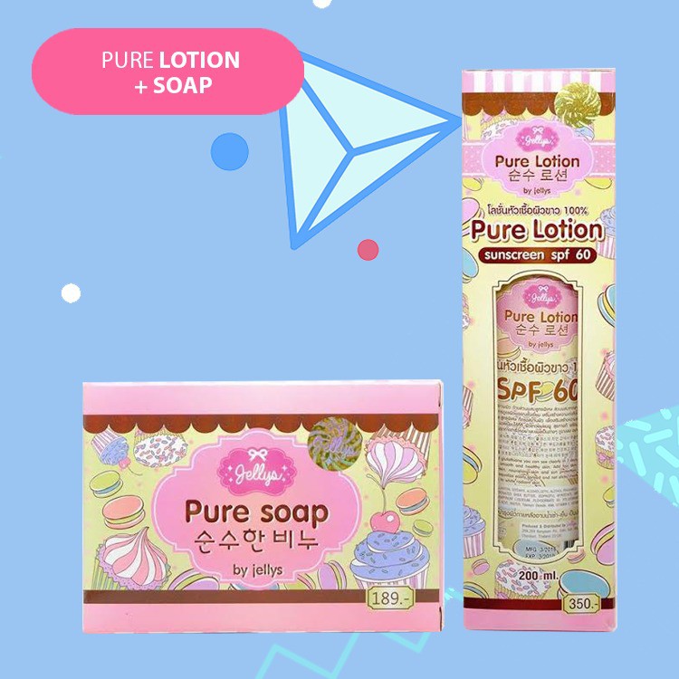Jual Paket Sabun+Lotion Pure By Jellys Thailand ORIGINAL | Shopee Indonesia