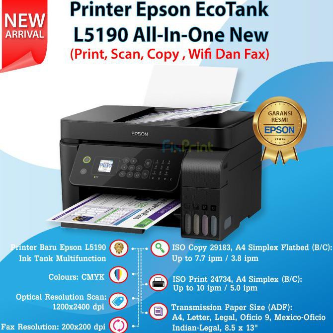 Jual Printer Epson L5190 Ecotank Print Scan Copy Wifi Adf Pengganti ...