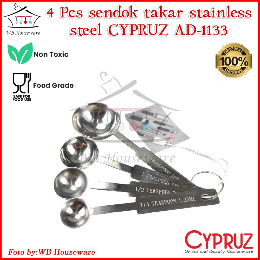 Jual sendok ukur takar plastik cypruz / cangkir ukur set stainless ...