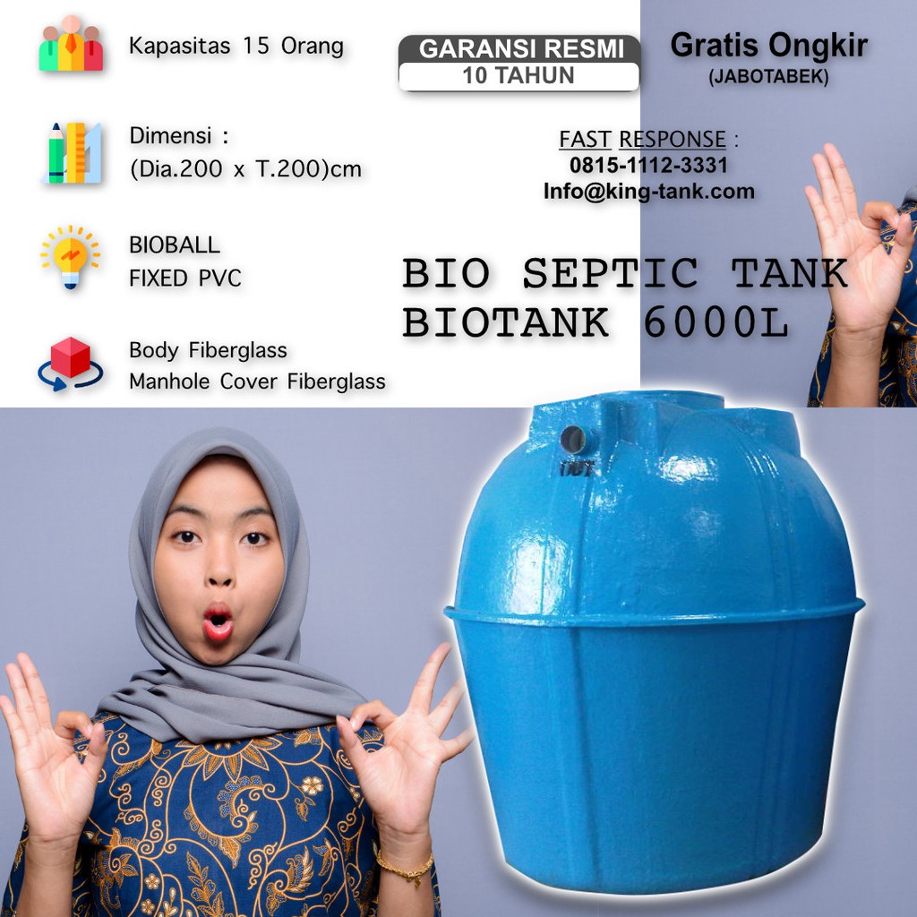 Jual Sepiteng BIOTANK BIOFIL Vertikal 6000 Liter / 6m3 | Shopee Indonesia