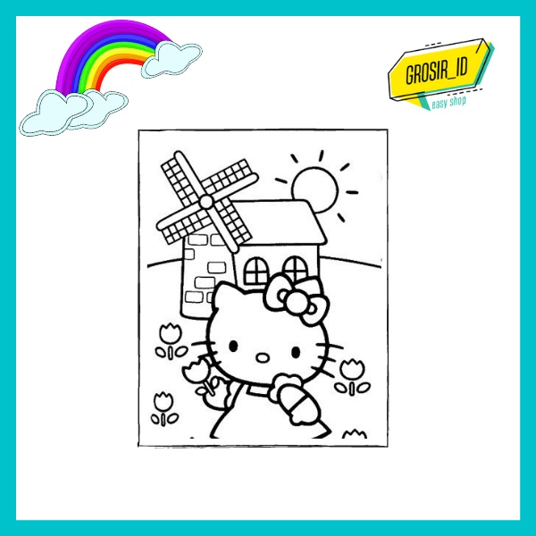 Jual Gambar Sketsa Mewarnai Hello Kitty / Seketsa Lukis / Drawing ...